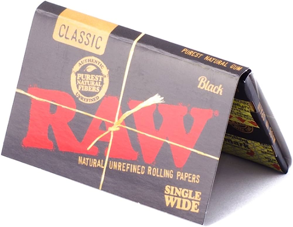 Raw Black Classic Single Wide Rolling Papers Metro Vape