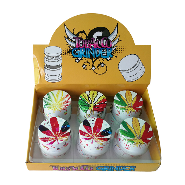 Ceramic Colourful Leaf Grinder, 52mm x 35mm, 4 parts | Metro Vape