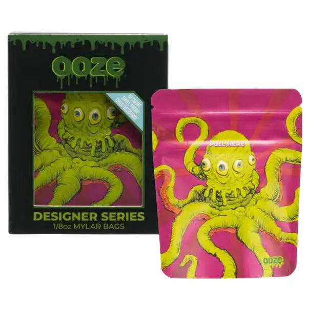 Ooze Mylar Bags Display, Sir Ink a Lot, 1/8 oz | Metro Vape